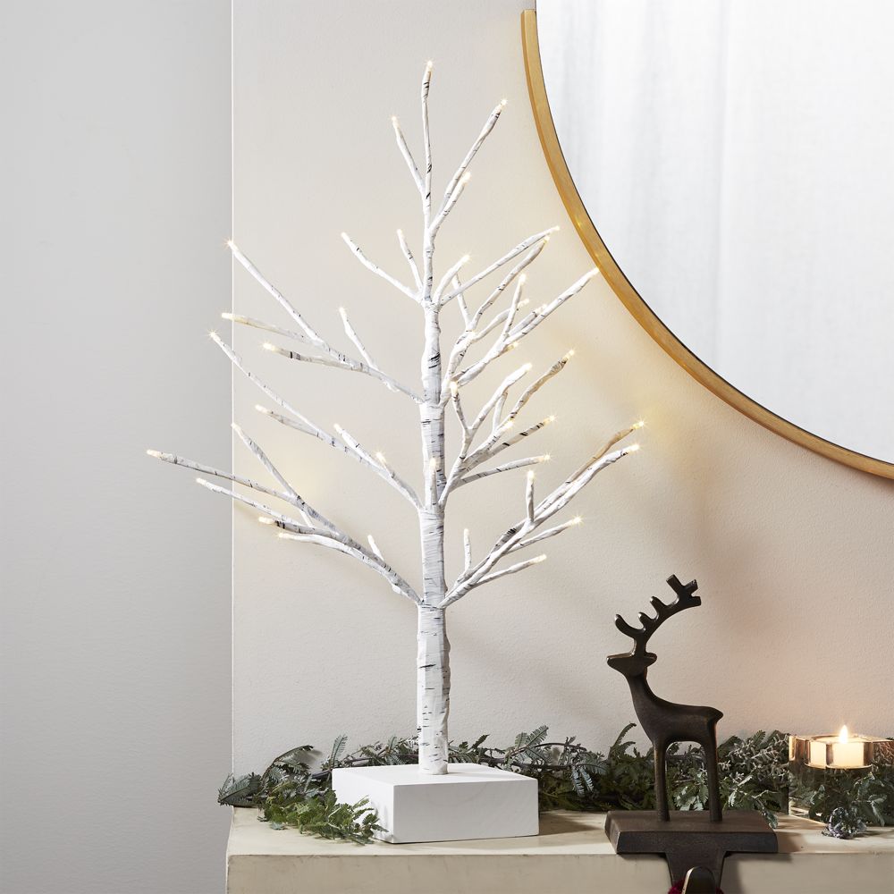 LED 18" Birch Tree - Crate and Barrel | Havenly