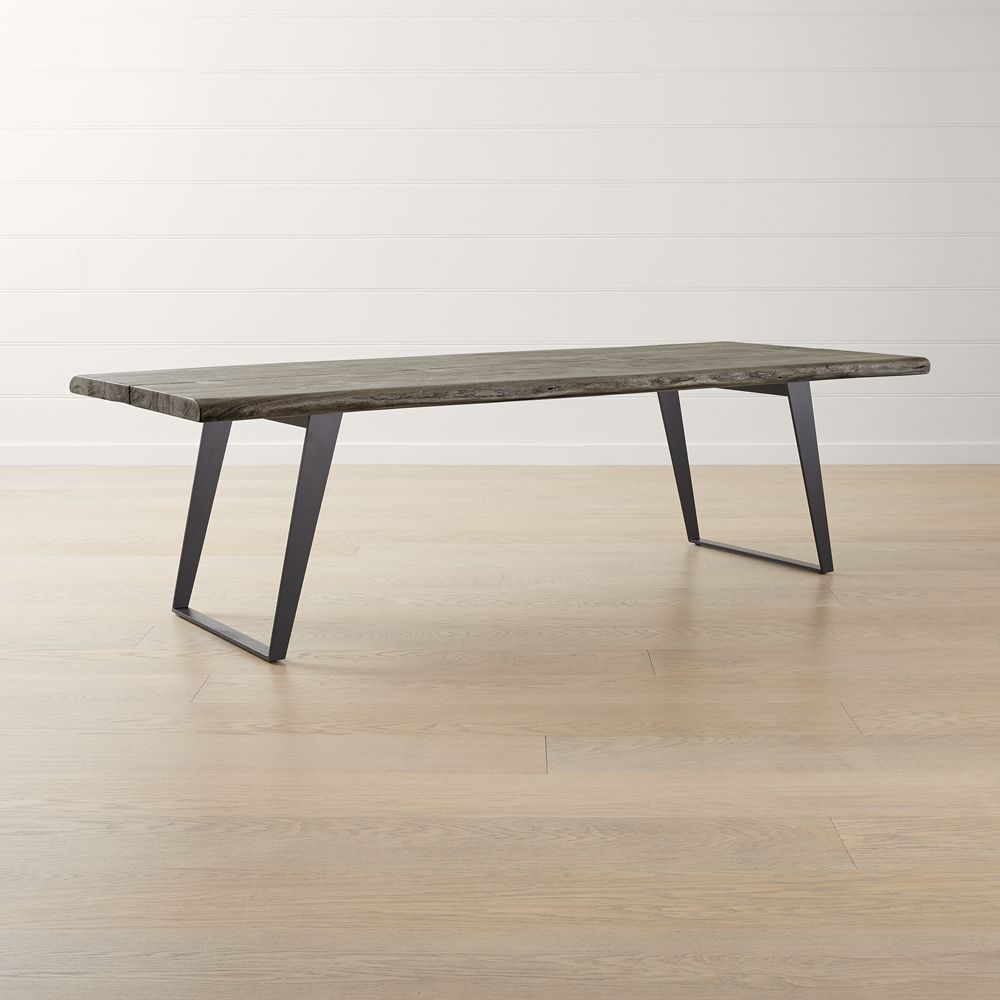 Yukon 102" Weathered Grey Live Edge Solid Wood Dining Table - Crate and ...
