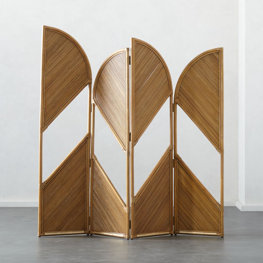 Fan Natural Rattan Room Divider - CB2 | Havenly
