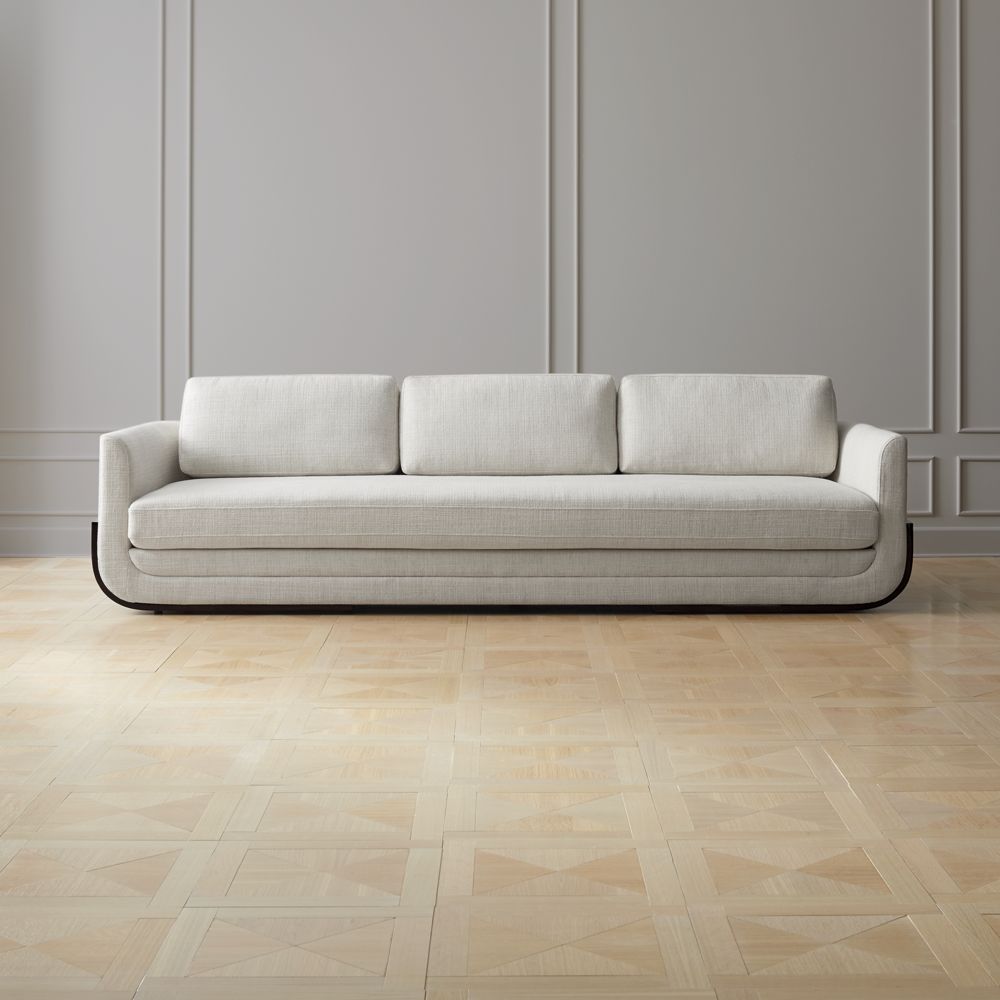 Remy White Wood Base Sofa - CB2 | Havenly