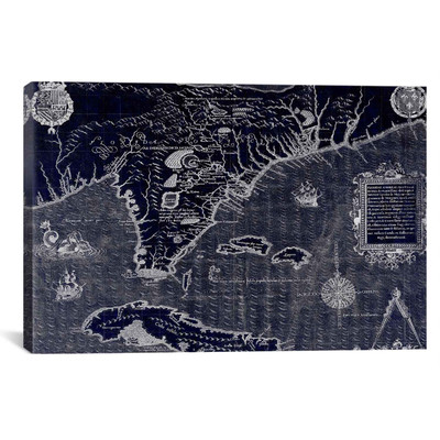 Antique Maps of Florida and Cuba (Jacques le Moyne (1588) by Jacques Le ...