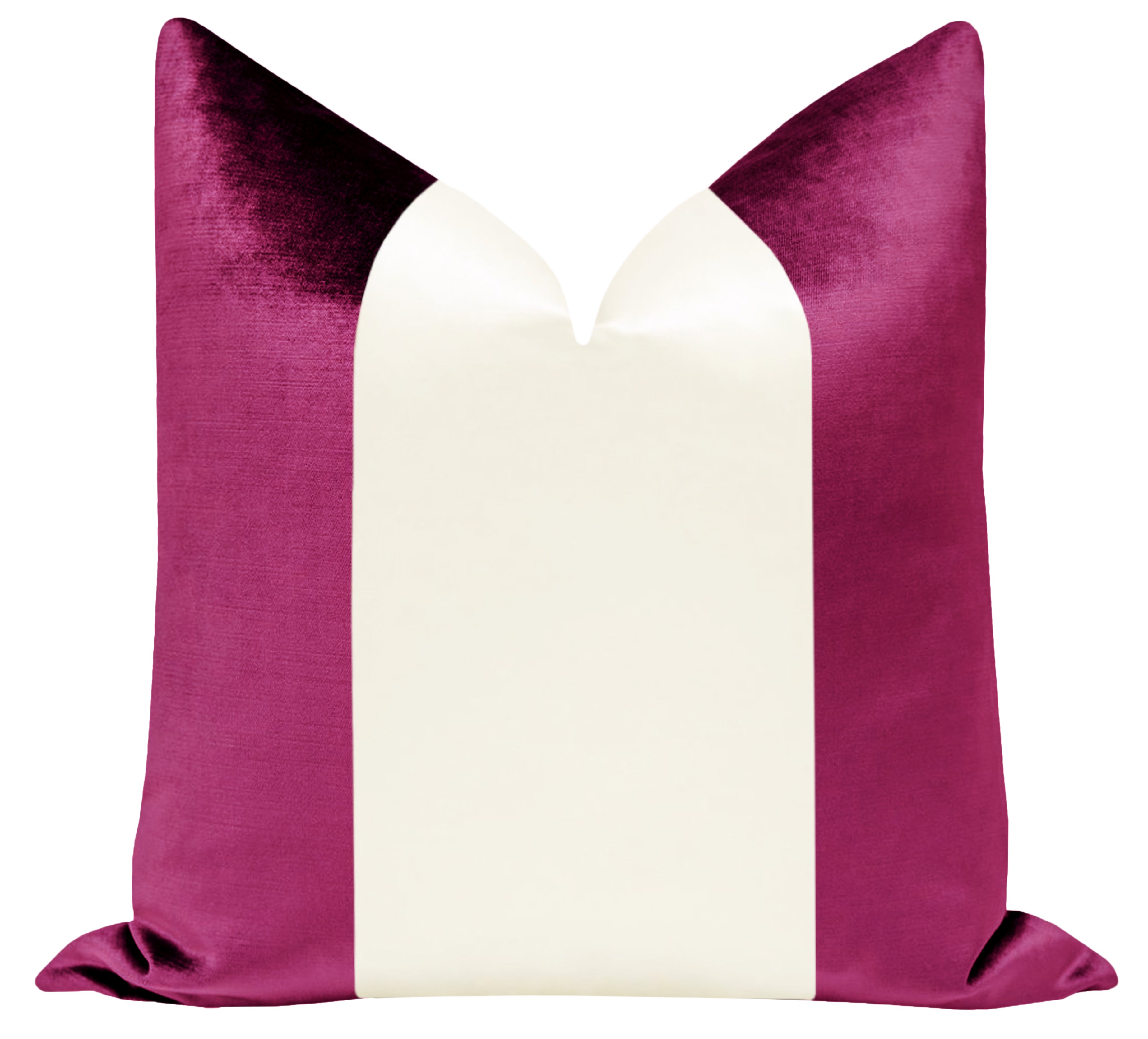 PANEL COLORBLOCK :: FAUX SILK VELVET // MAGENTA + ALABASTER SILK - 20 ...