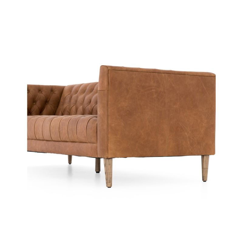 Rollins Leather Button Tufted Sofa Crate and Barrel Havenly