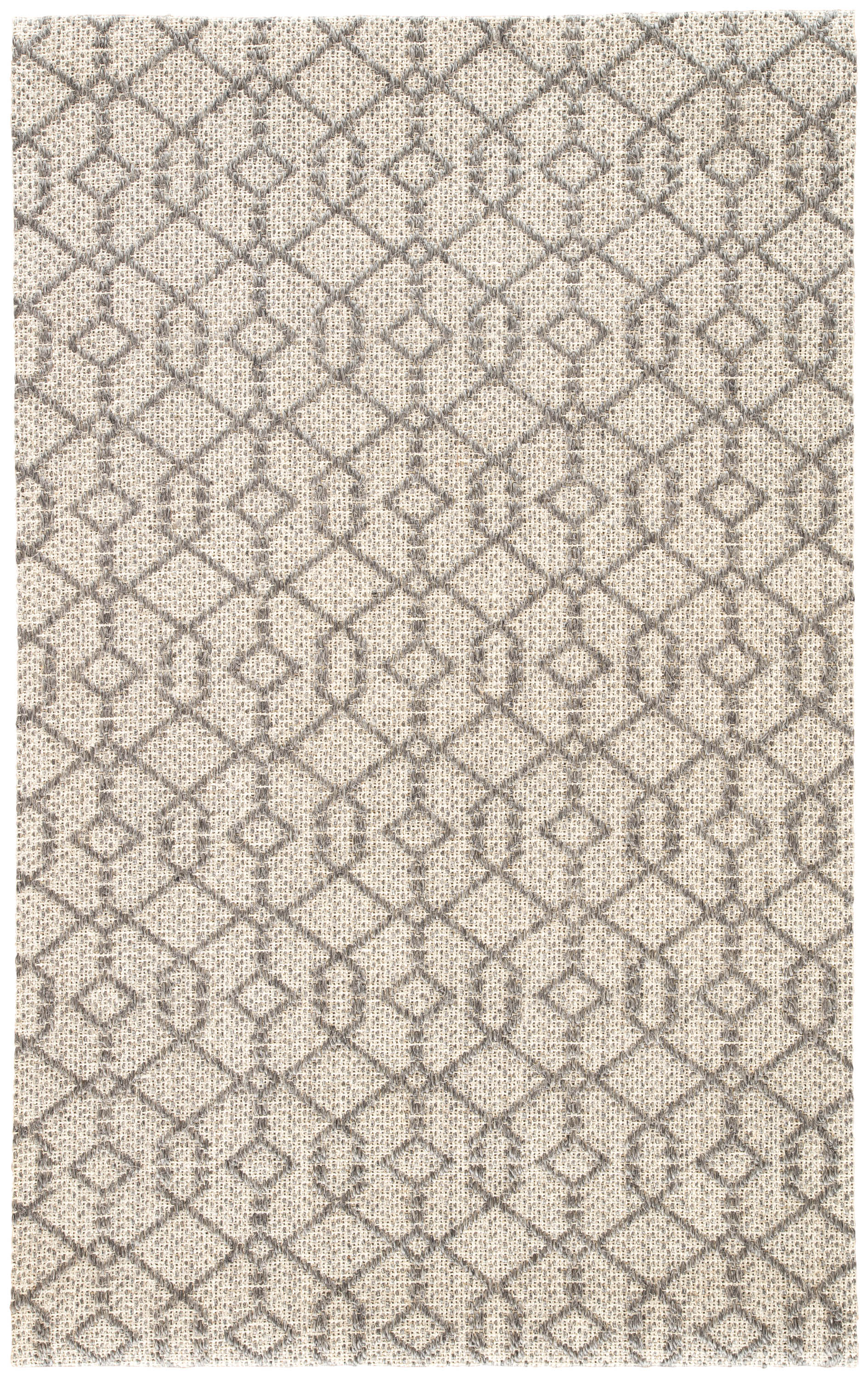 Nikki Chu by Baza Natural Trellis Gray/ White Area Rug (5' X 8 ...