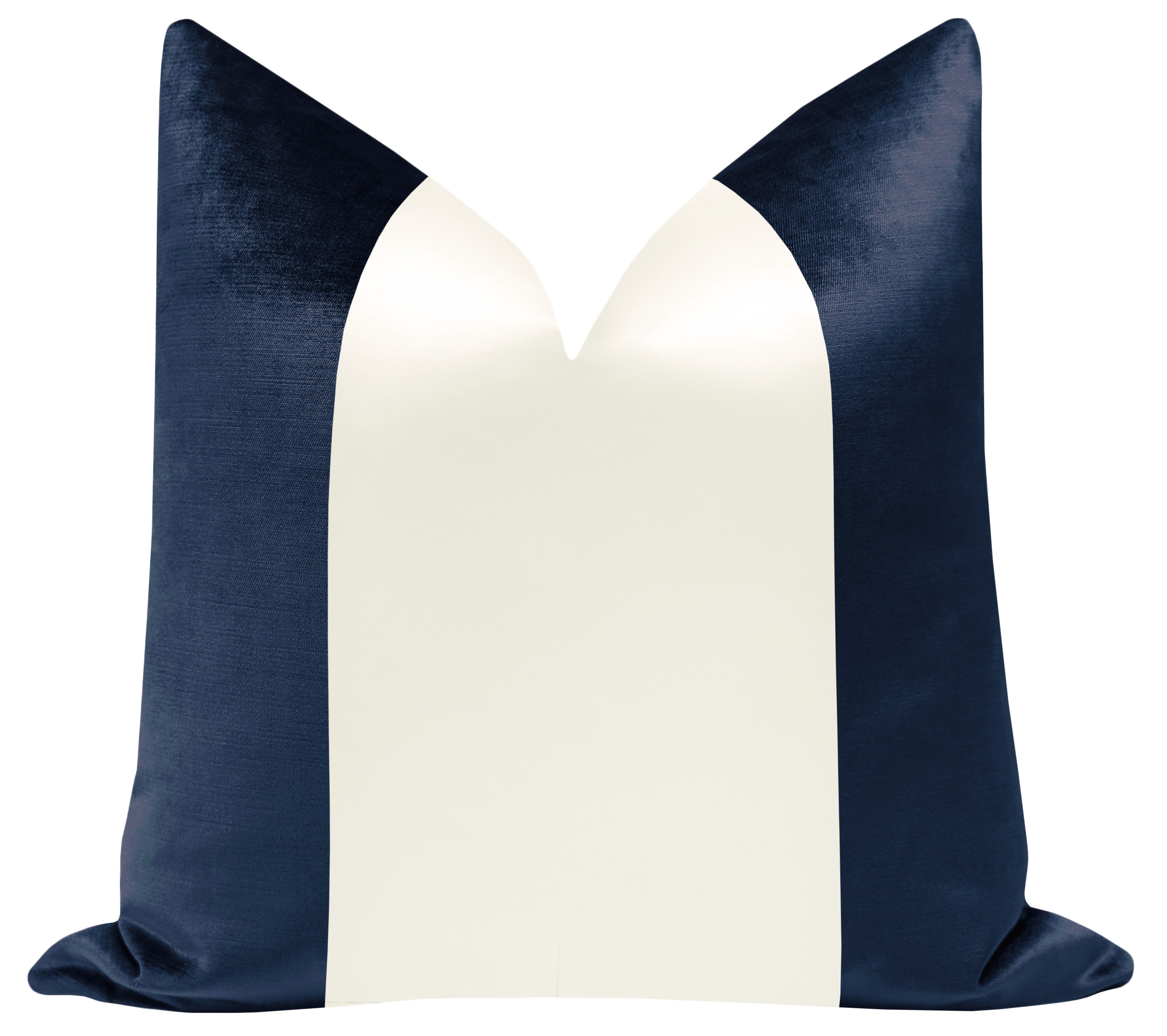 PANEL COLORBLOCK :: FAUX SILK VELVET // NAVY BLUE + ALABASTER SILK ...
