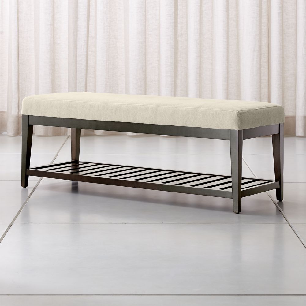Nash Small Tufted Bench with Slats - Crate and Barrel | Havenly
