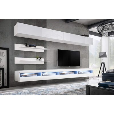 Loveless Wall Mounted Floating Entertainment Center for TVs up to 90 ...