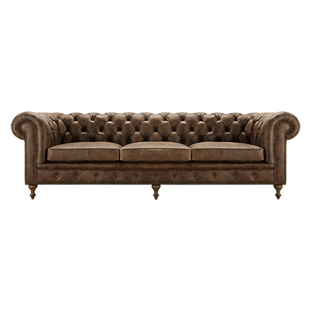 Wessex Leather 109" Sofa in Brown Bronco Whiskey - Arhaus | Havenly