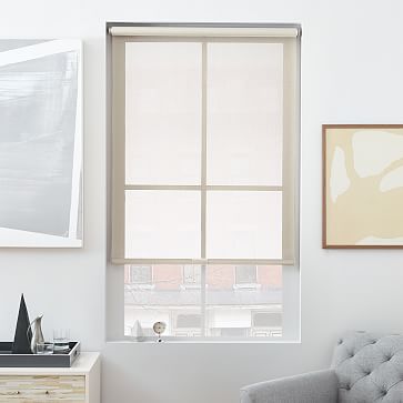 Bali Solar Shade, Small, White/Ivory, 27"x66", 5% Opacity - West Elm ...