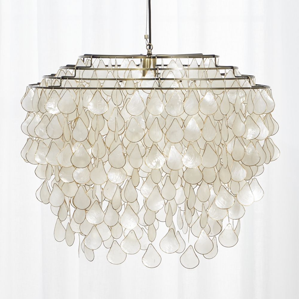 Teardrops Capiz Chandelier - CB2 | Havenly