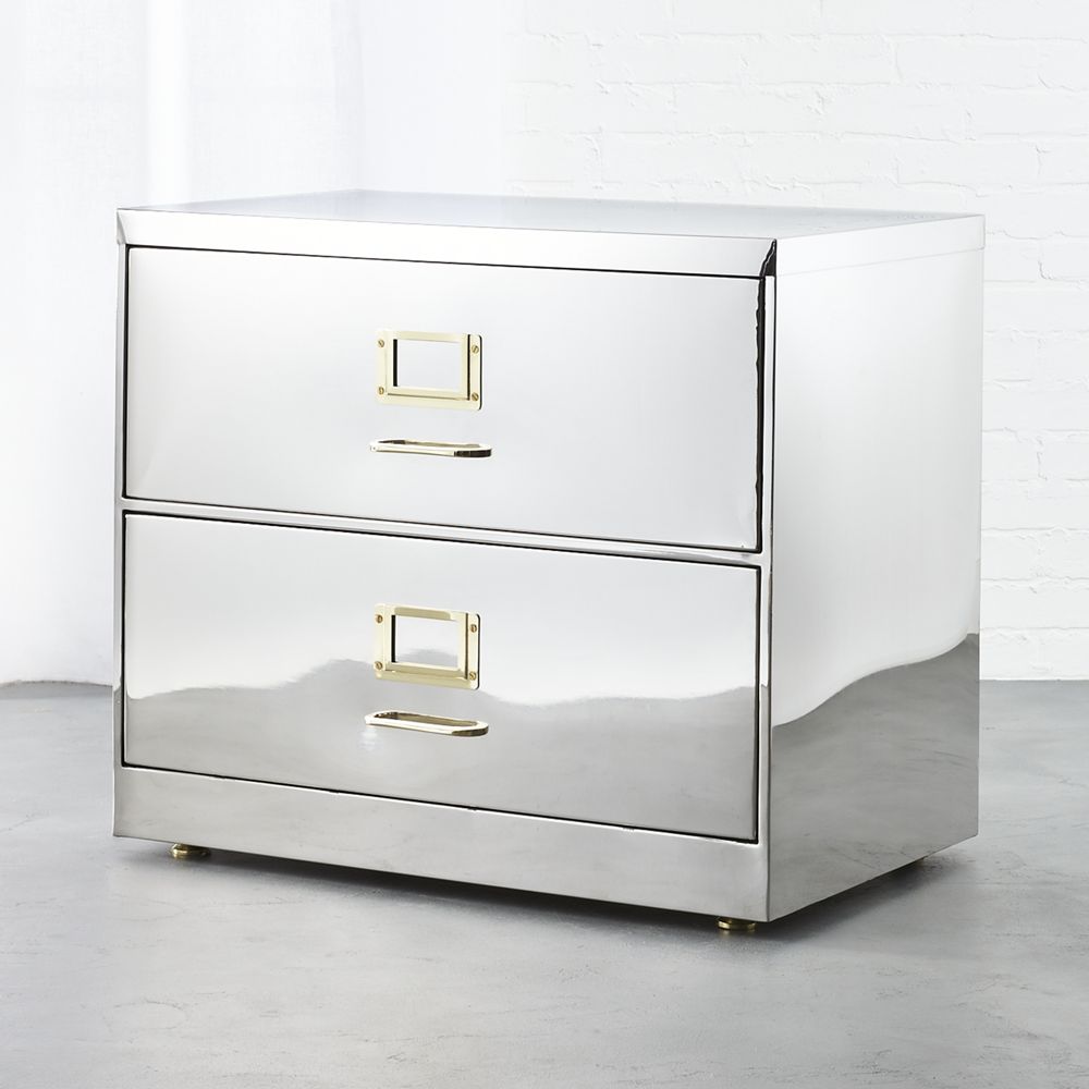 stainless steel file cabinet - CB2 | Havenly
