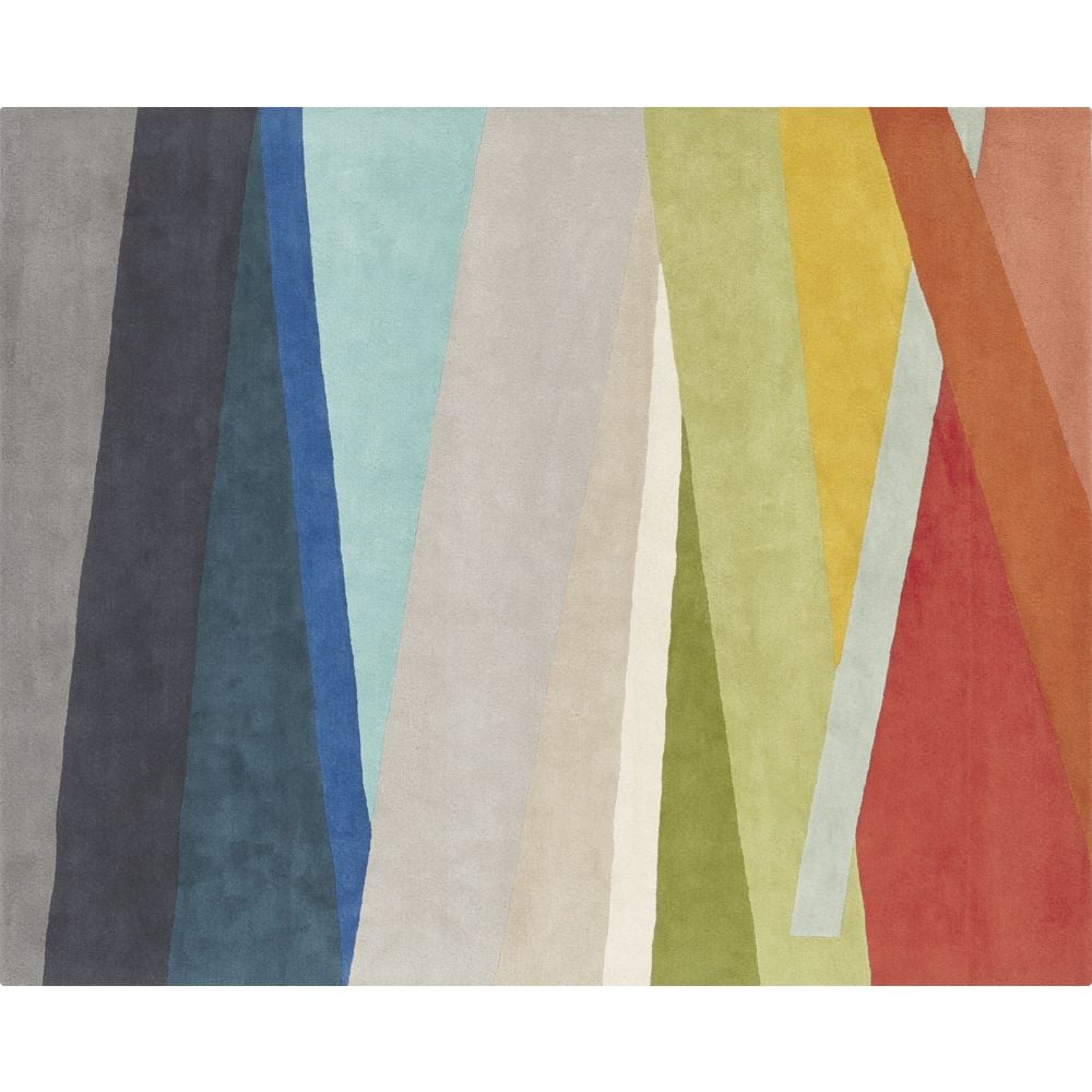 banded multicolor stripe rug 8'x10' - CB2 | Havenly
