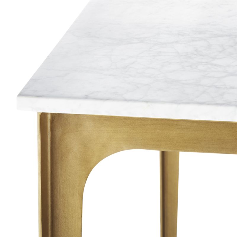 CB2 Paradigm High Dining Table Carrara Marble