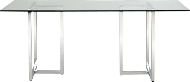 "silverado chrome 72"" rectangular dining table" - CB2