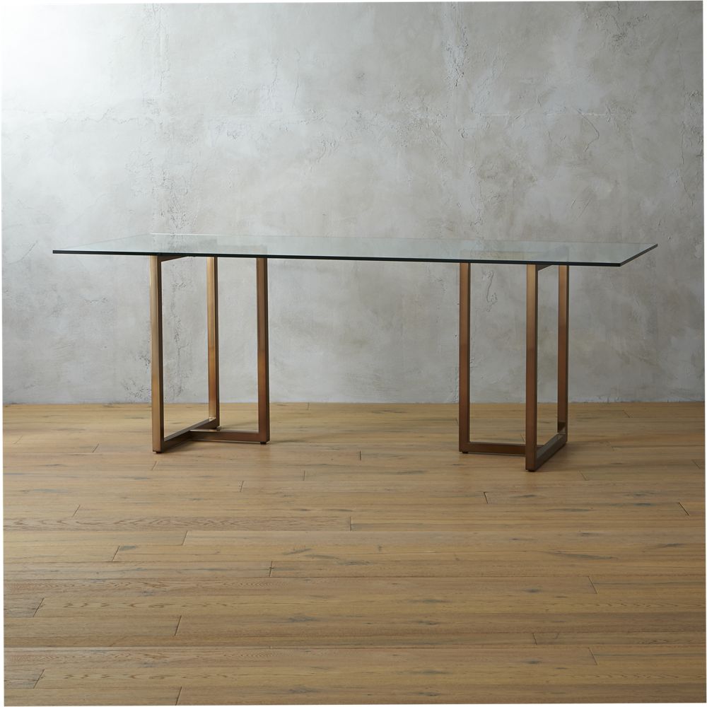 Silverado Brass 80" Rectangular Dining Table - CB2 | Havenly