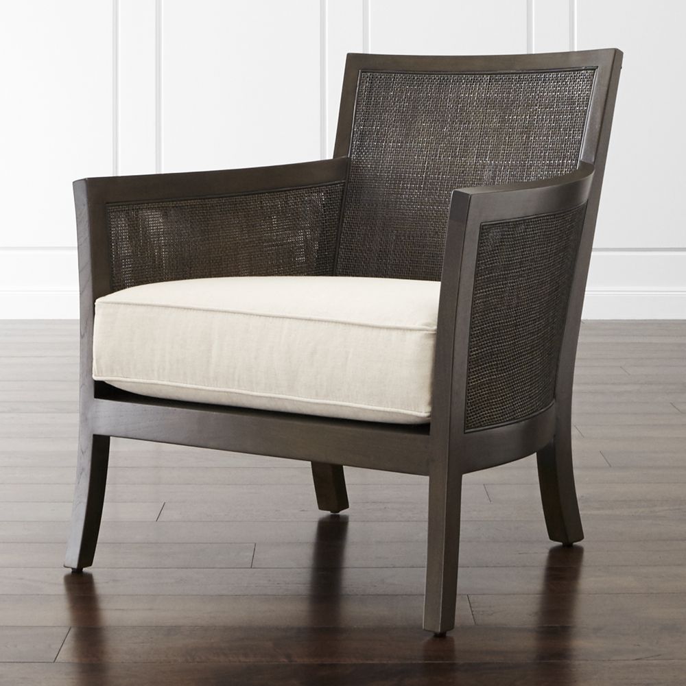 Blake Carbon Grey Chair with Fabric Cushion Crate and Barrel Havenly