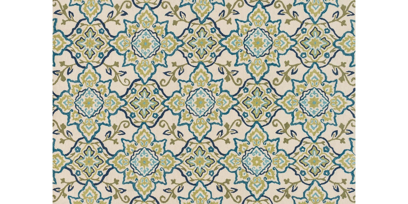 Francesca Collection FC-58 IVORY / OCEAN - Loloi Rugs | Havenly