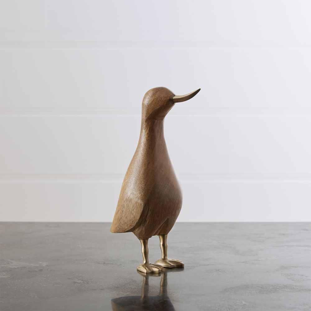 Small Wood Mallard Duck - Crate and Barrel | Havenly