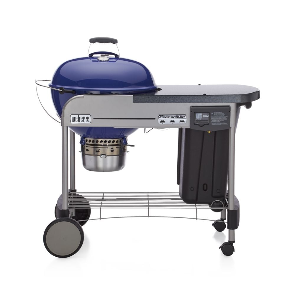 Weber ® Blue Performer Deluxe Charcoal Grill - Crate and Barrel | Havenly