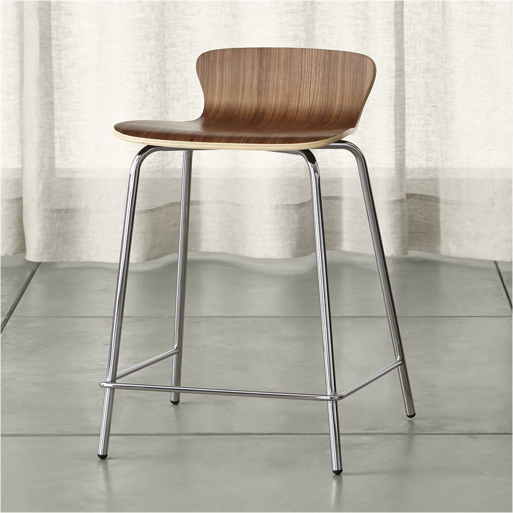 Felix Walnut Counter Stool - Crate and Barrel | Havenly