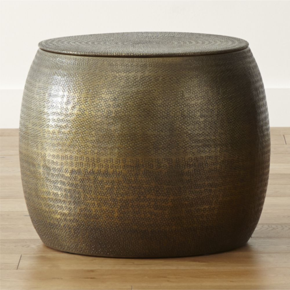 Cymbal Storage Drum Table - Crate and Barrel | Havenly