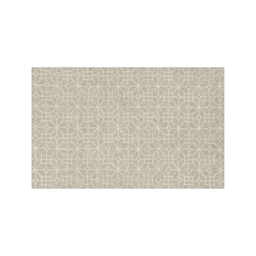 Rhea Dove Wool-Blend 5'x8' Rug - Crate and Barrel | Havenly