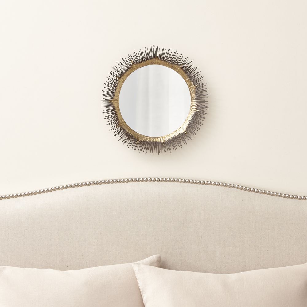 Clarendon Brass Small Round Wall Mirror - Crate and Barrel | Havenly