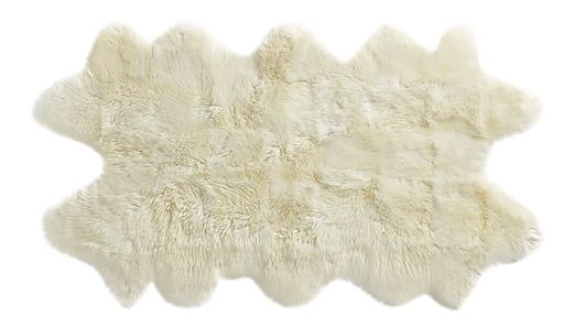 Ivory Sheepskin Throw/Rug 42"x72" - Crate and Barrel | Havenly
