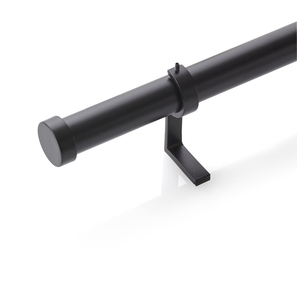 CB Matte Black Curtain Rod Set 1.25" dia. 28" x 48" - Crate and Barrel ...