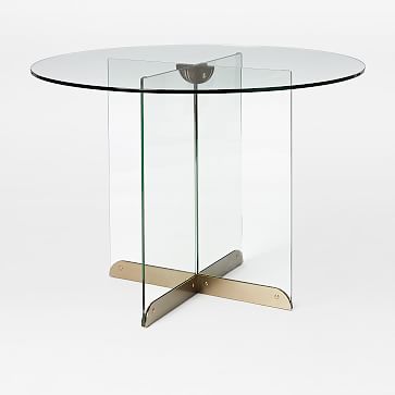 Calliope Glass Dining Table, Round - West Elm | Havenly