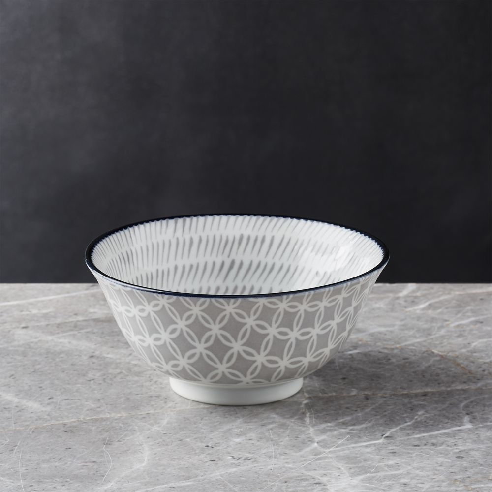 Tayo Grey Rice Bowl - Crate and Barrel | Havenly