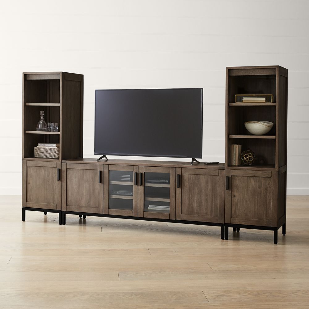 Wyatt Grey 72" Storage Media Console with 2 Media Towers - Crate and ...