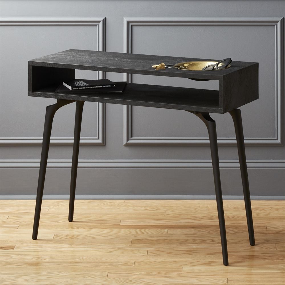 Unwind Black Console Table - CB2 | Havenly