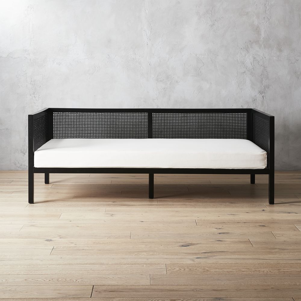 Boho Black Daybed with Pearl White Mattress Cover - CB2 | Havenly