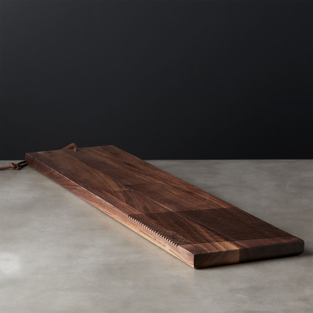 Strike Rectangular Walnut Serving Board - CB2 | Havenly