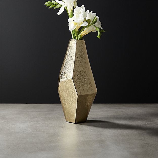 Von Gold Geometric Vase - CB2