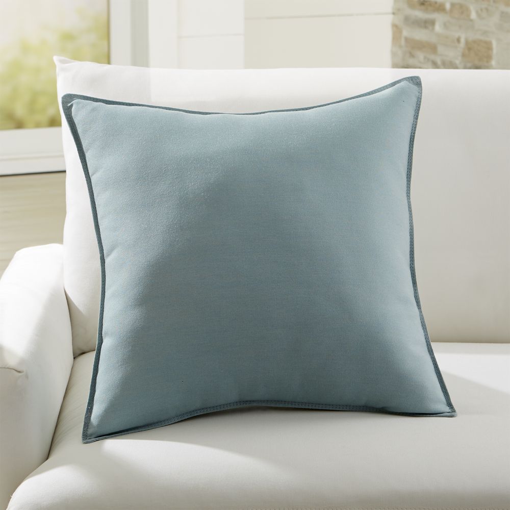 Sunbrella ® Spa Blue 20"x20" Outdoor Pillow - Crate and Barrel | Havenly