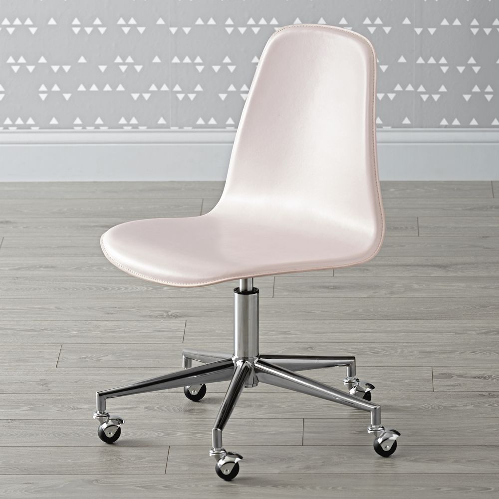 Kids Class Act Pink and Silver Desk Chair - Crate & Kids | Havenly
