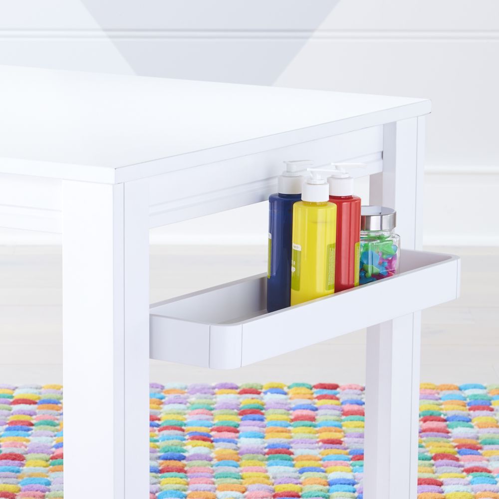 Adjustable White Kids Table Storage Cubby - Crate & Kids | Havenly