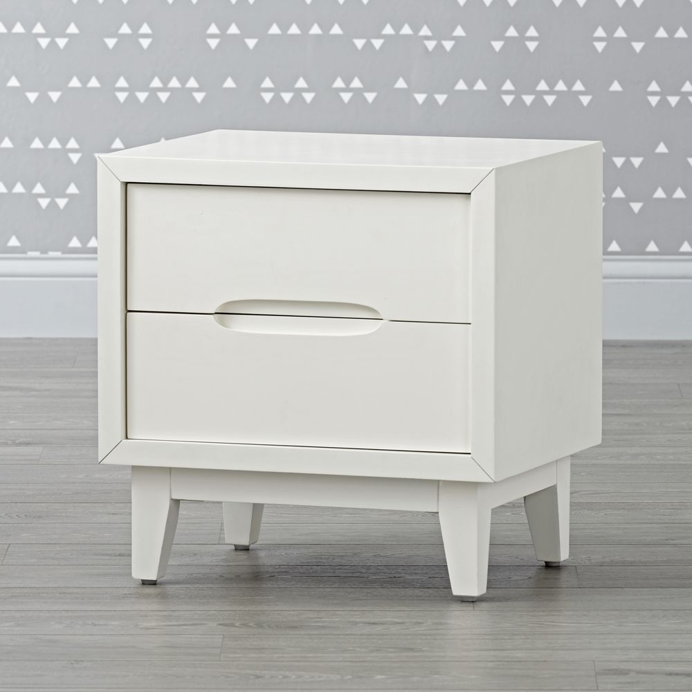 Kids Ellipse Mid-Century White Nightstand - Crate & Kids | Havenly