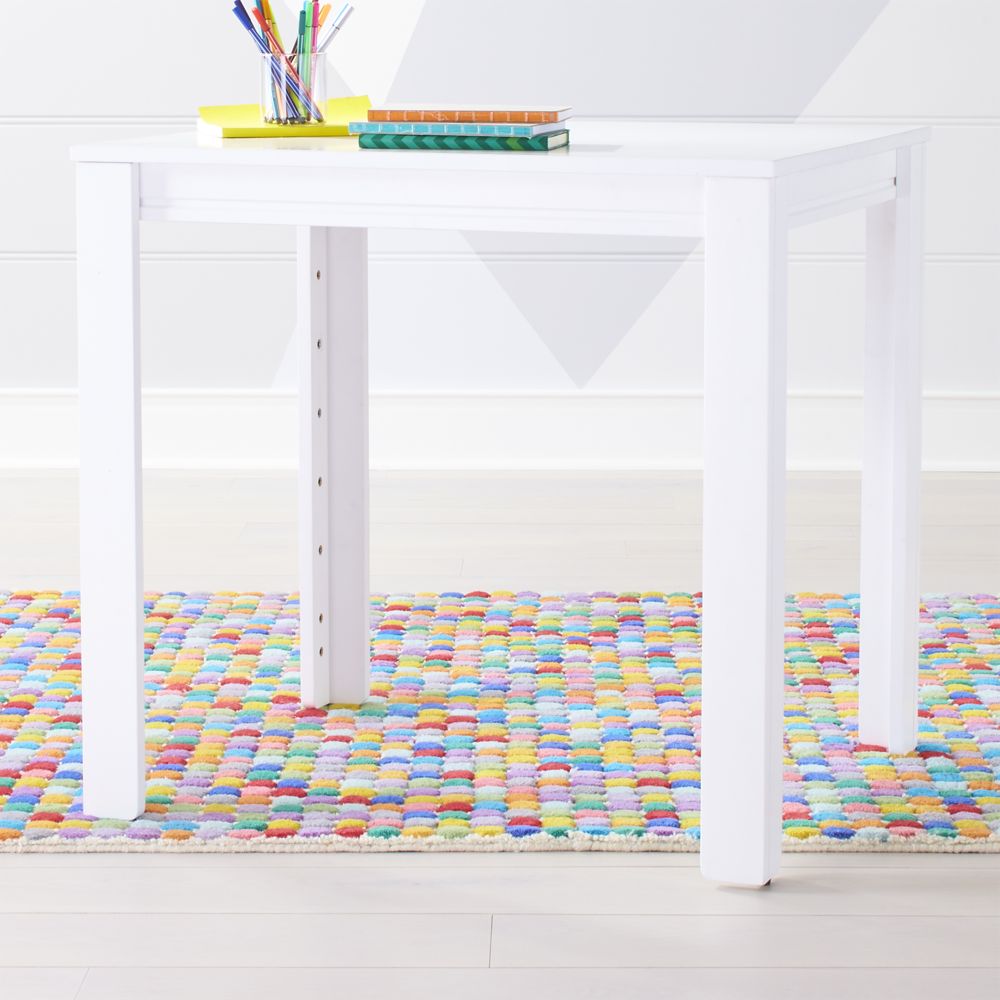 Small Adjustable White Kids Table, Tall Legs - Crate & Kids | Havenly