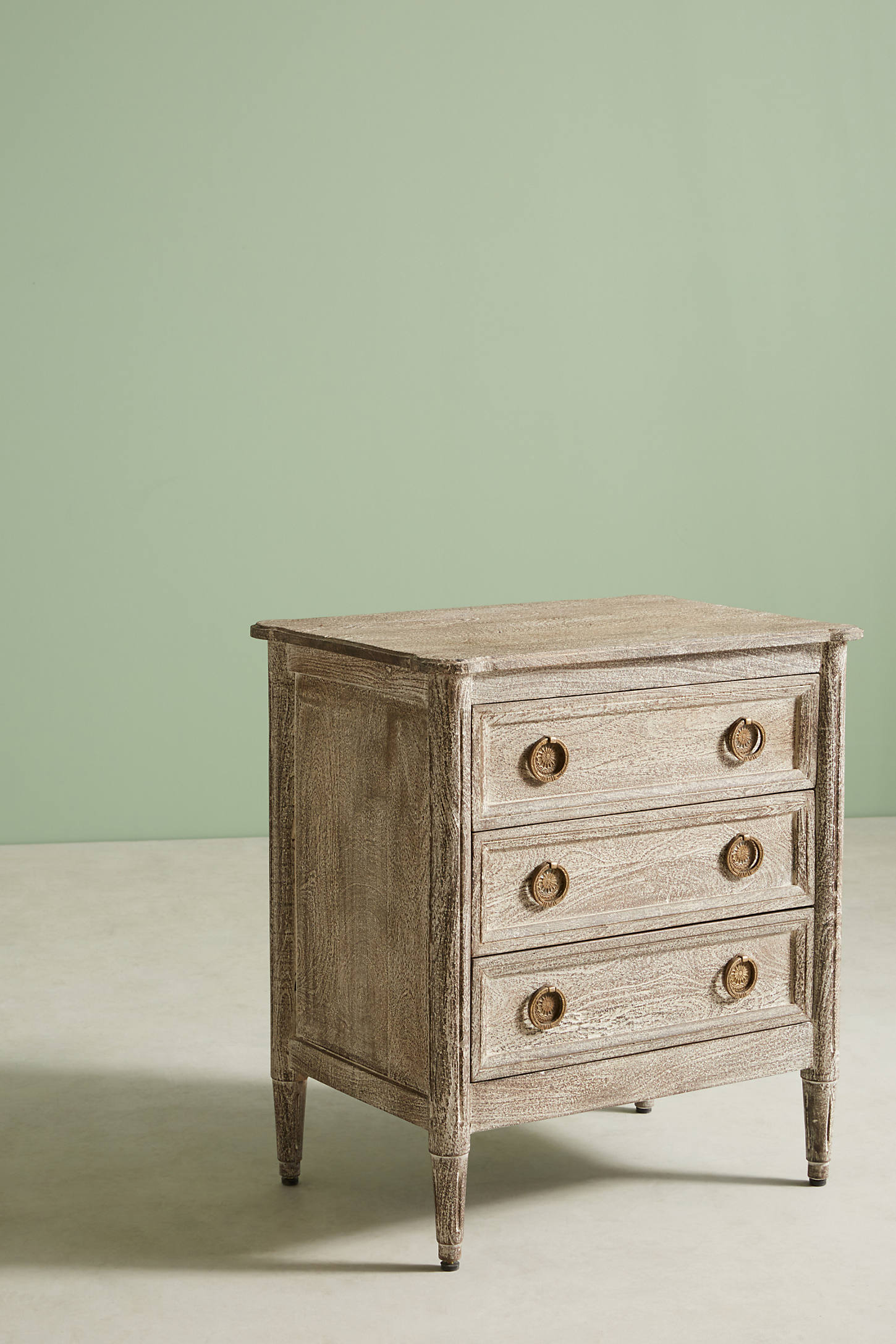Washed wood nightstand store