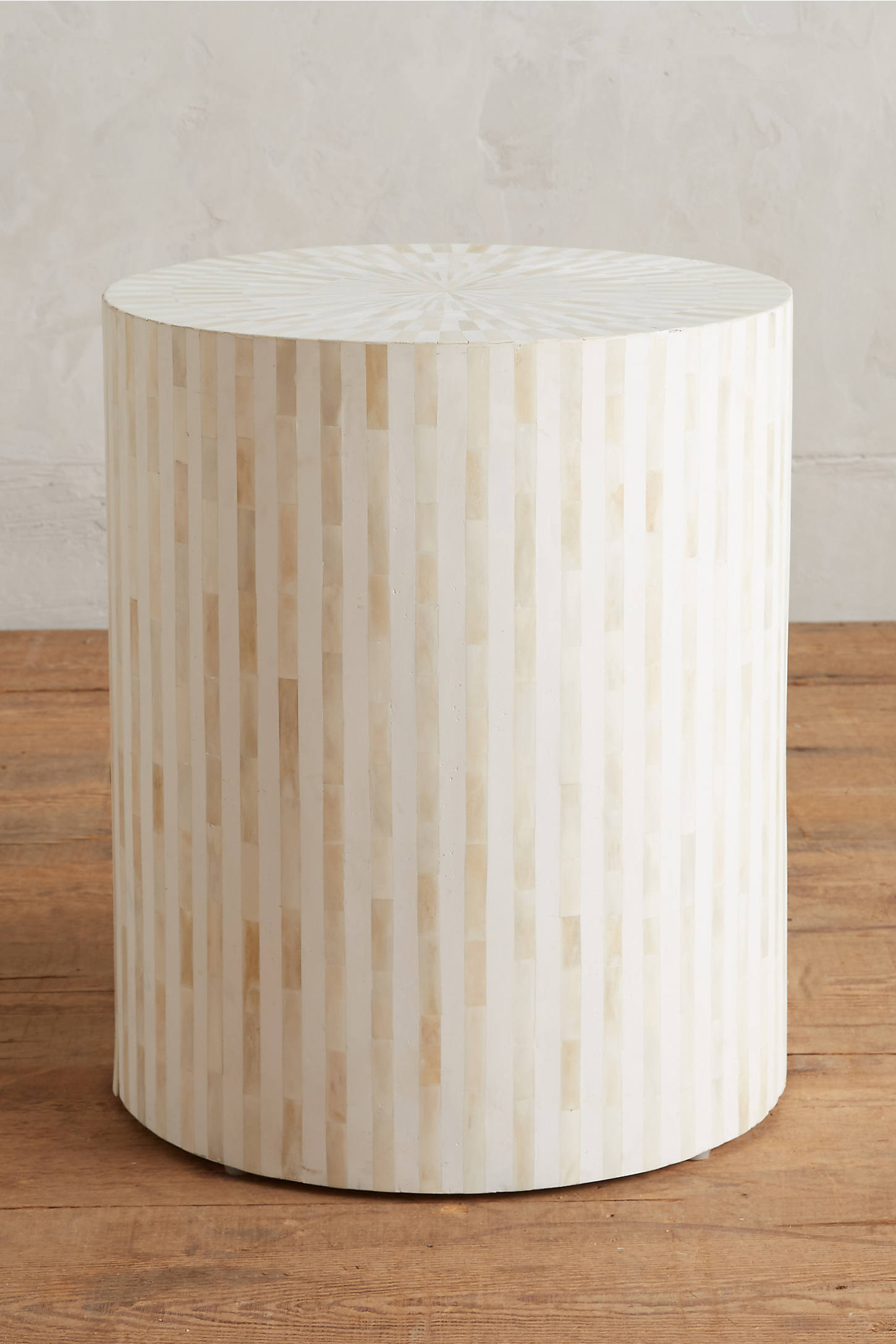 Rounded Inlay Drum Side Table - Anthropologie | Havenly